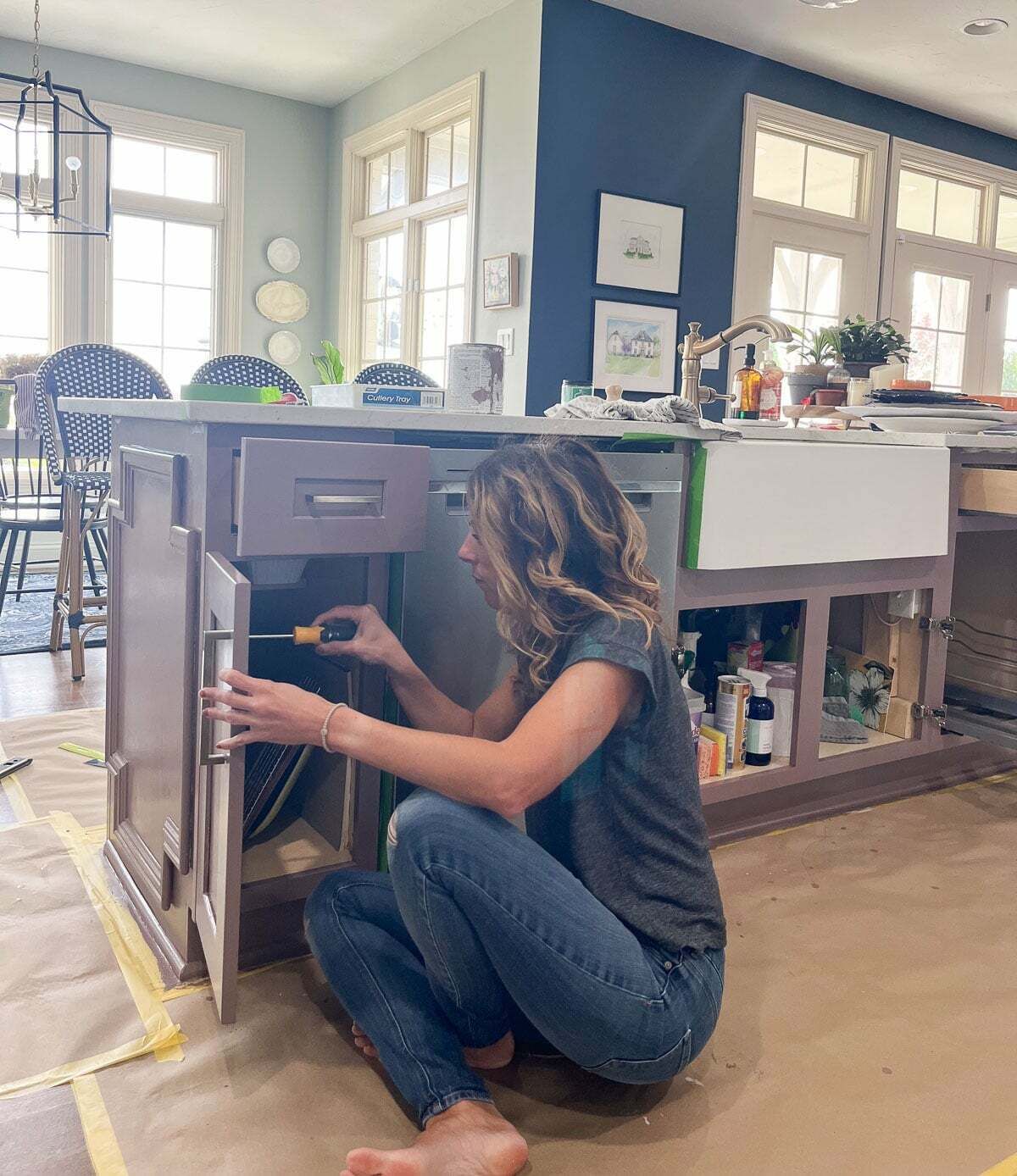 Colorful Kitchen Island | FrogTape